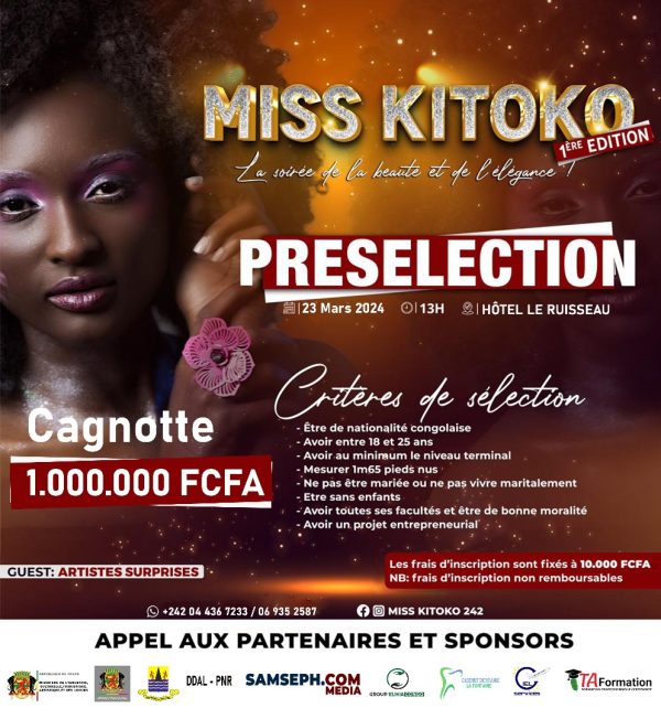 Congo : ouverture des candidatures Miss Kitoko 242 - Journal de Brazza